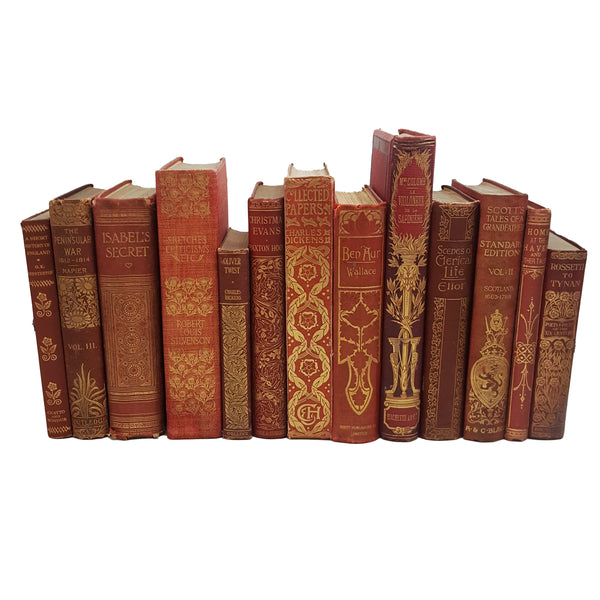 Books by the Foot: Highly Decorative Red & Gold - Country House Library