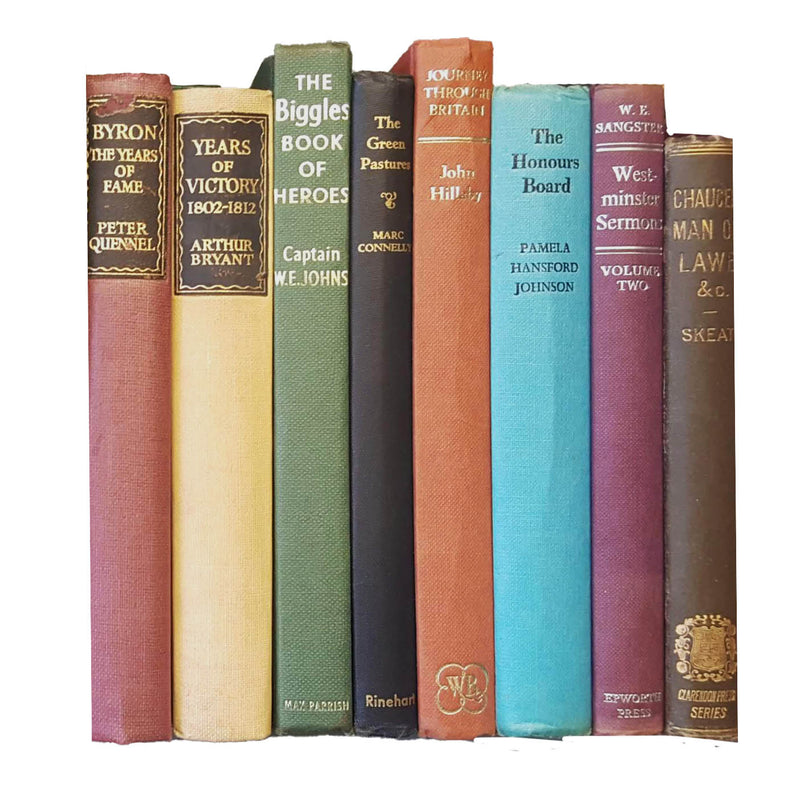 Books by the Metre | Vintage Mixed Colours | Home Library Decor ...