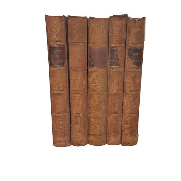 Sir Walter Scott's The Waverley Novels, 1862 (5 Leather Marbled Books ...