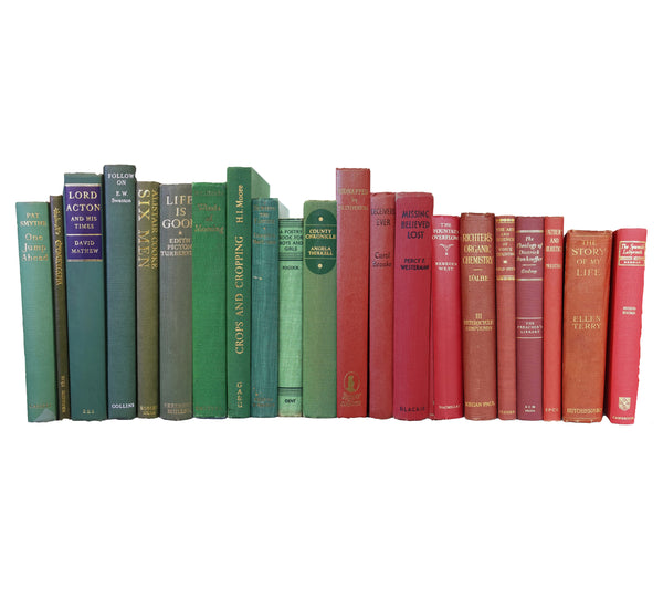 Books by the Foot: Vintage Red & Green - Country House Library
