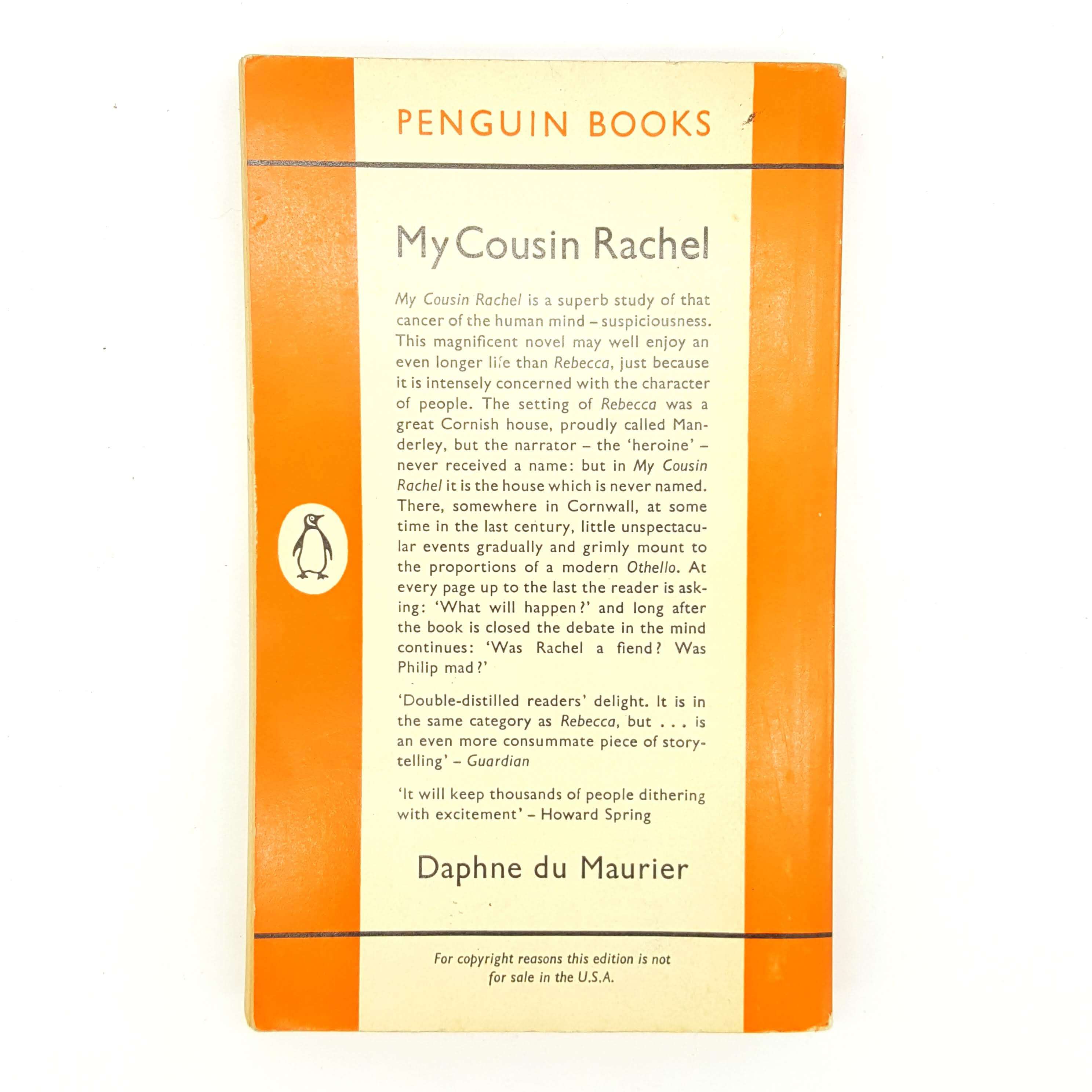 Daphne du Maurier’s My Cousin Rachel - Penguin 1962 - Country House Library