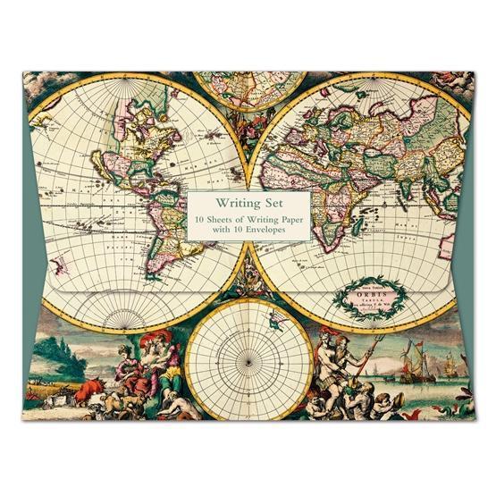 World Map - Writing Set - Country House Library