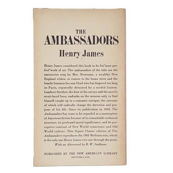 The Ambassadors by Henry James - Signet Classics, 1961 - Country House ...