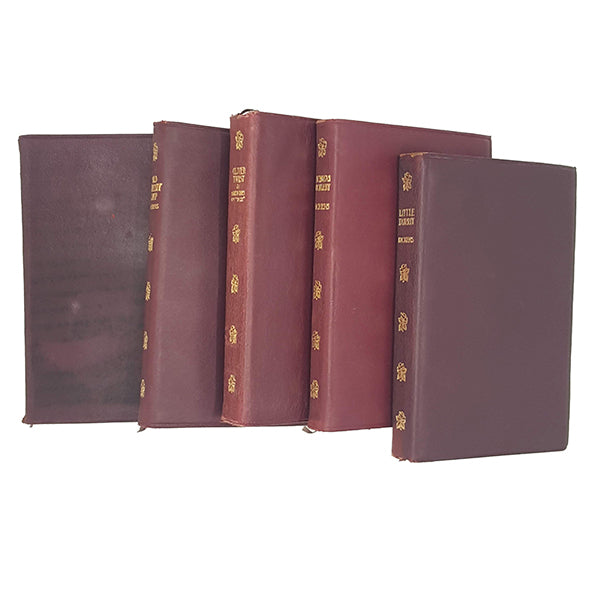 Charles Dickens 5 Vintage Leather Pocket Books - Thomas Nelson, (Red a ...
