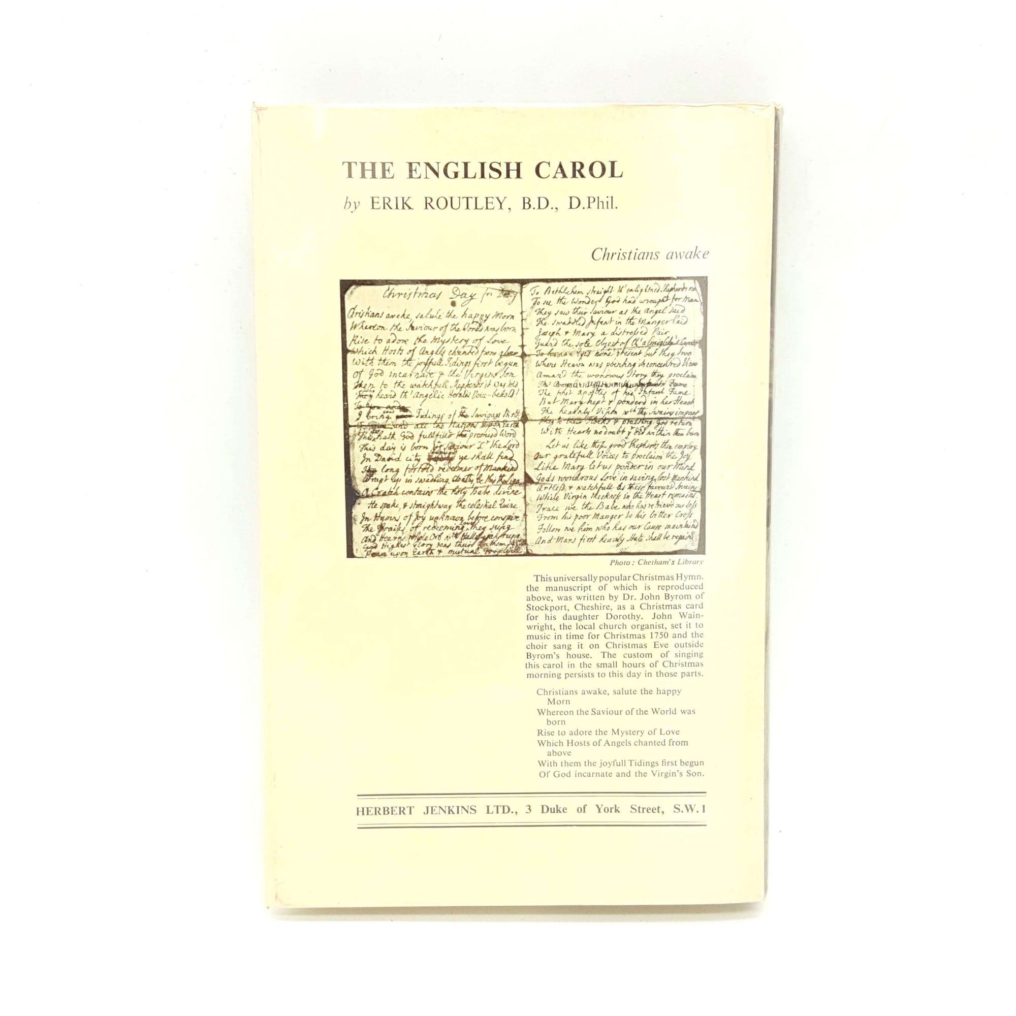 The English Carol by Erik Routley 1958 - Country House Library